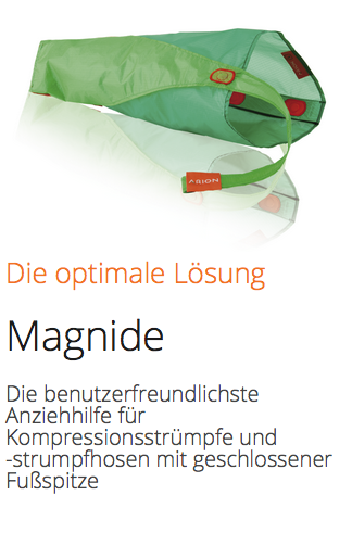 Magnide on-off für Kompressionsstrümpfe mit geschlossenem Fuss